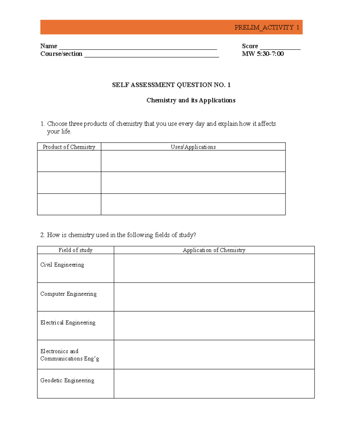 Prelim Activity 1 - PRELIM_ACTIVITY 1 Name