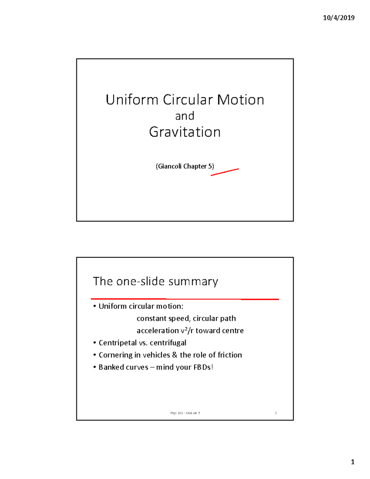 Module 5 - Circular-motion-and-gravitation post lecture - Uniform ...