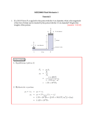 Lab venturi - MEE20003 FLUID MECHANICS 1 - FLOW THROUGH A VENTURI METER Name: Student number ...