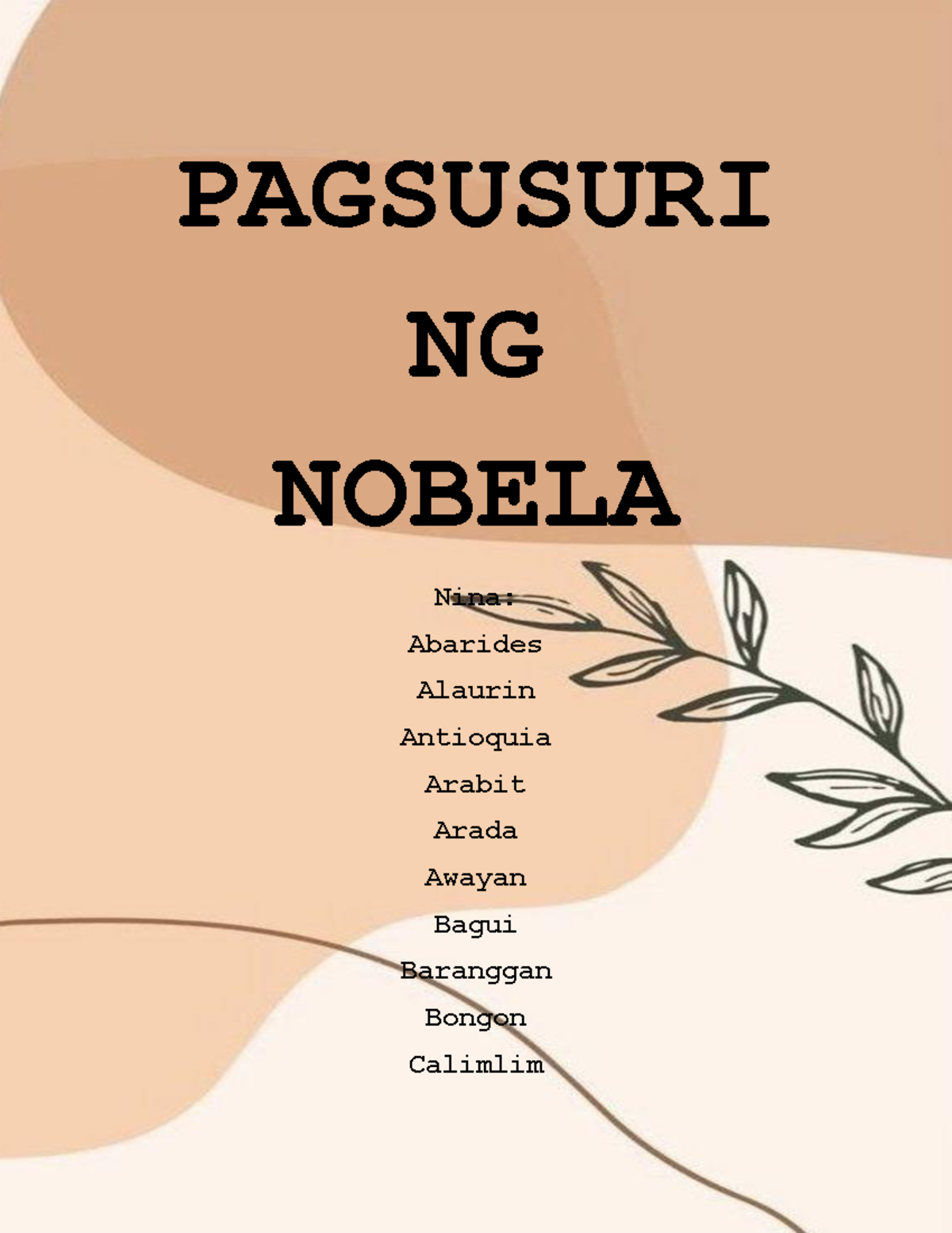 Pagsusuri ng Nobela - ASDASD ASWDAS - PAGSUSURI NG NOBELA Nina ...