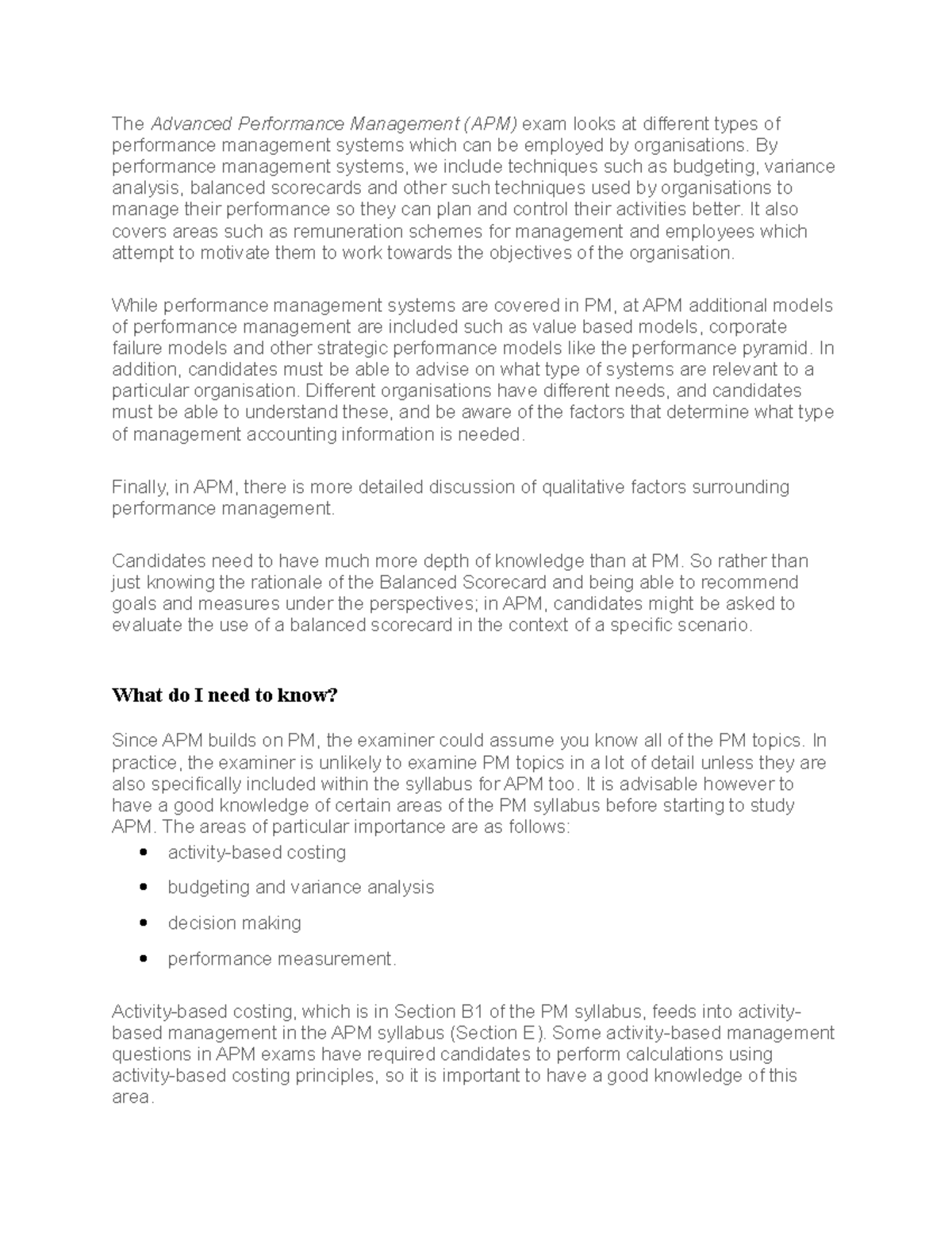 6. Moving up from Performance Management to Advanced Performance ...