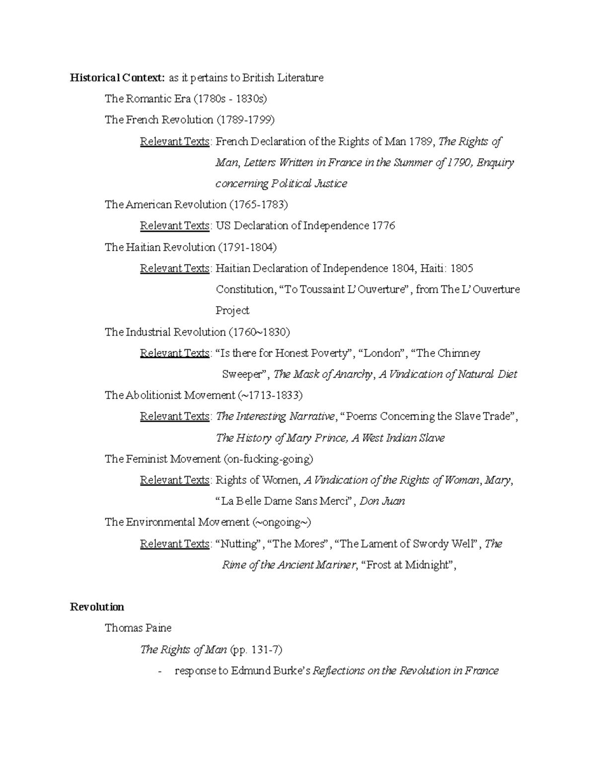 ENGL103B f19midterm - midterm study guide - condensed notes on texts ...
