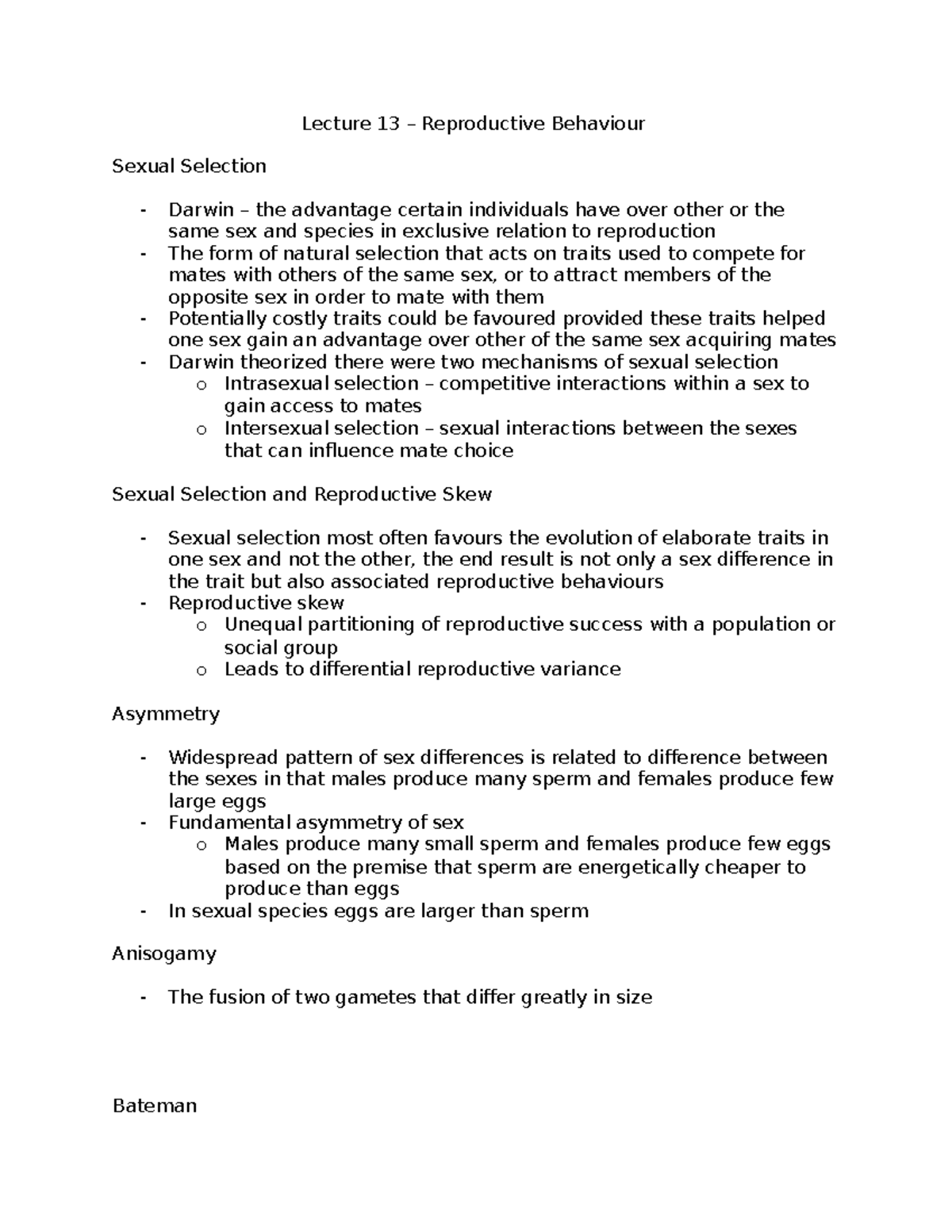 Lecture 13 - Reproductive Behaviou - Lecture 13 – Reproductive ...