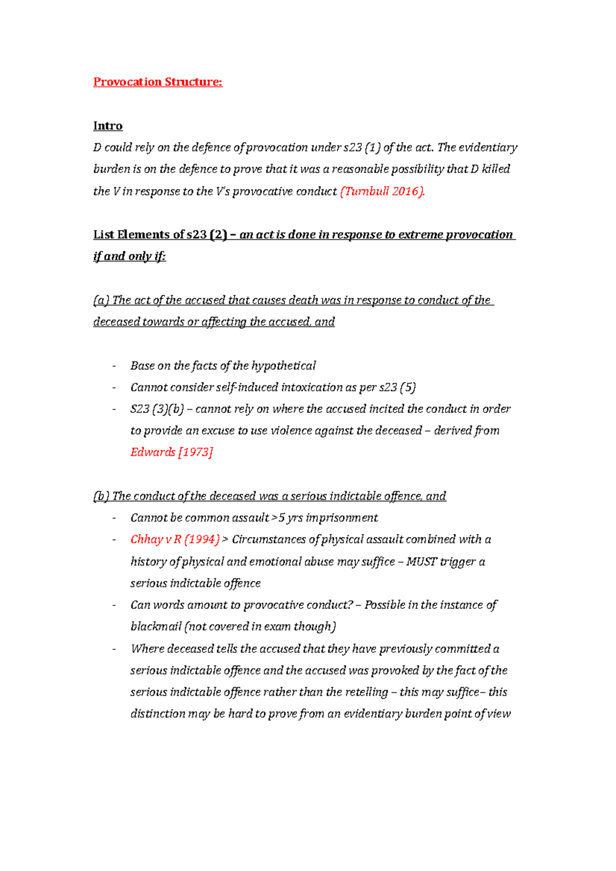 Provocation Structure - Provocation Structure: Intro D could rely on ...