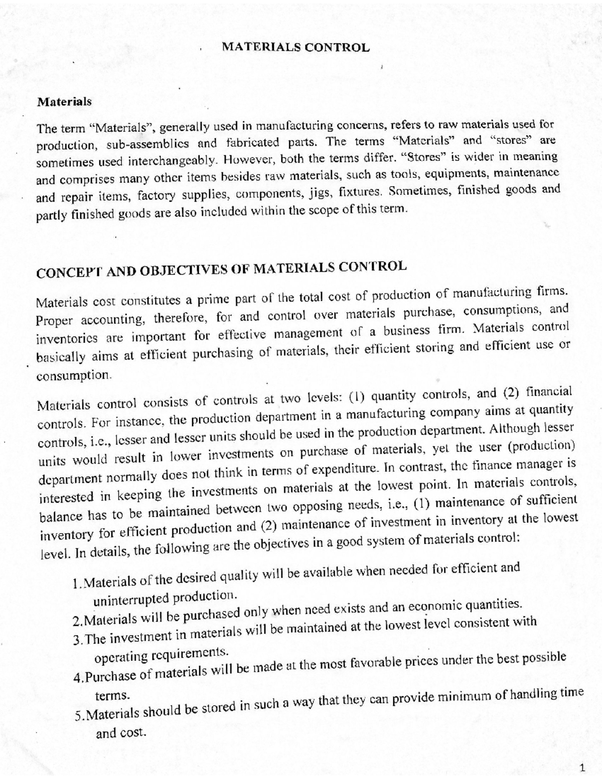 Material control 08-Sep-2019 13-01-39 - Management Science - Studocu