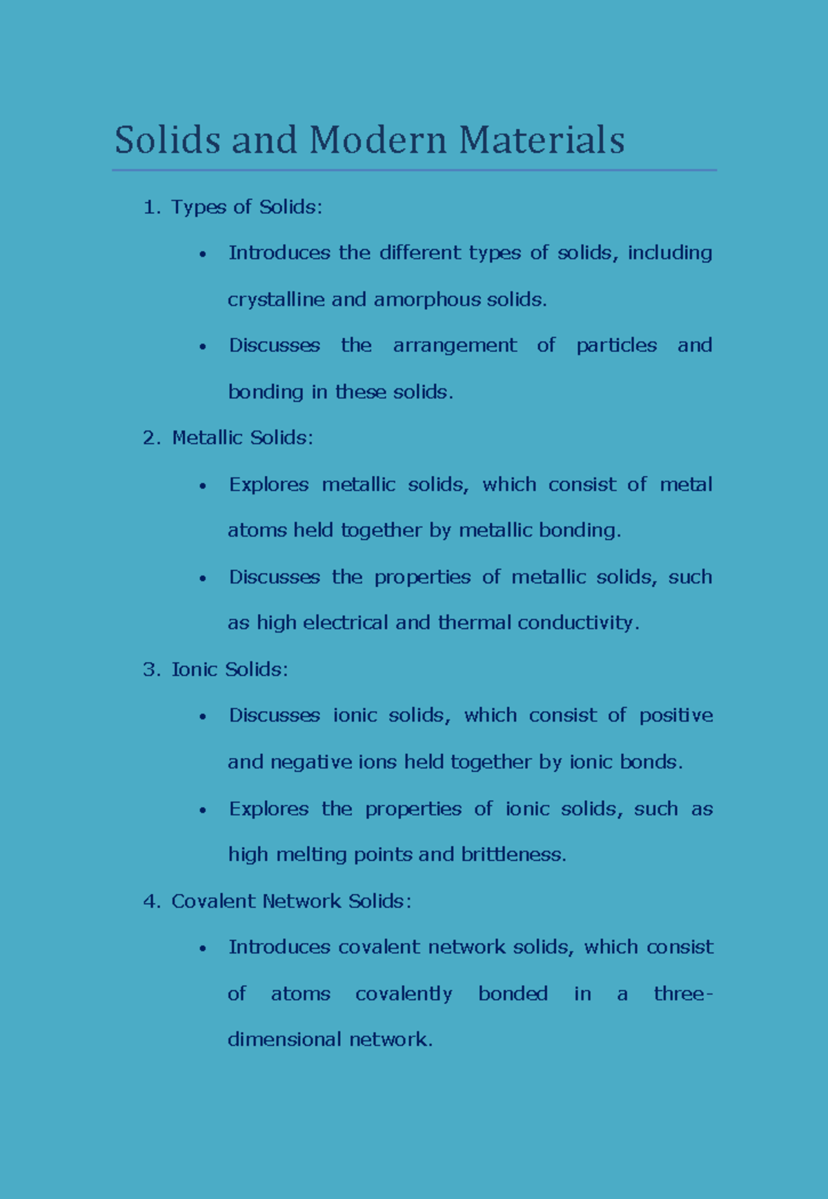 AP Chemistry-34 - AP Chemistry-34 - Solids and Modern Materials Types ...