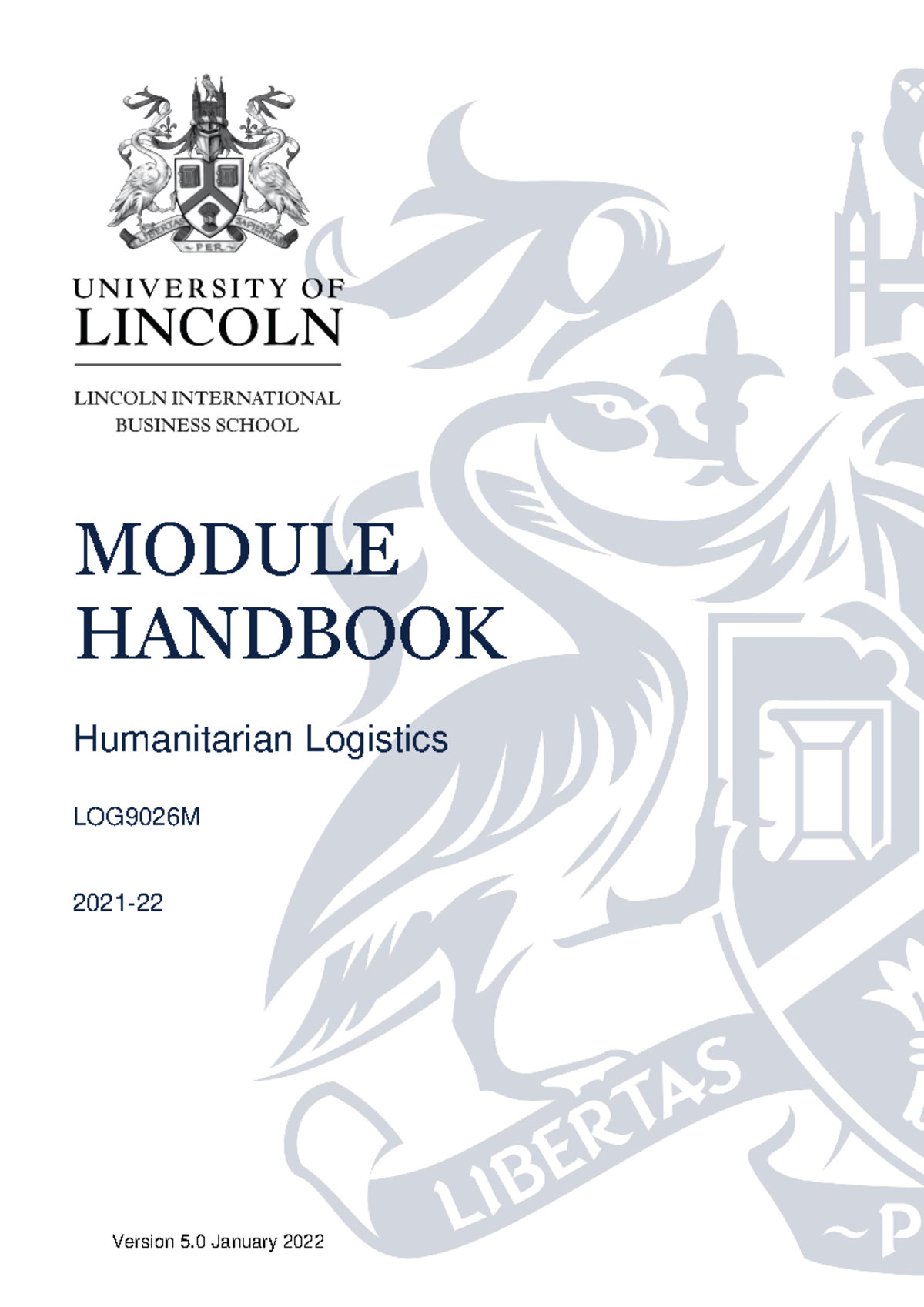 Module Handbook Feb22V5.0(3) - Version 5 January 2022 MODULE HANDBOOK ...