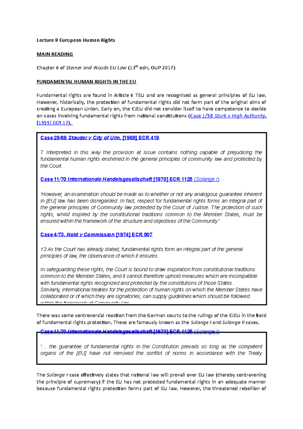 Lecture 9 European Human Rights - Lecture 9 European Human Rights MAIN ...