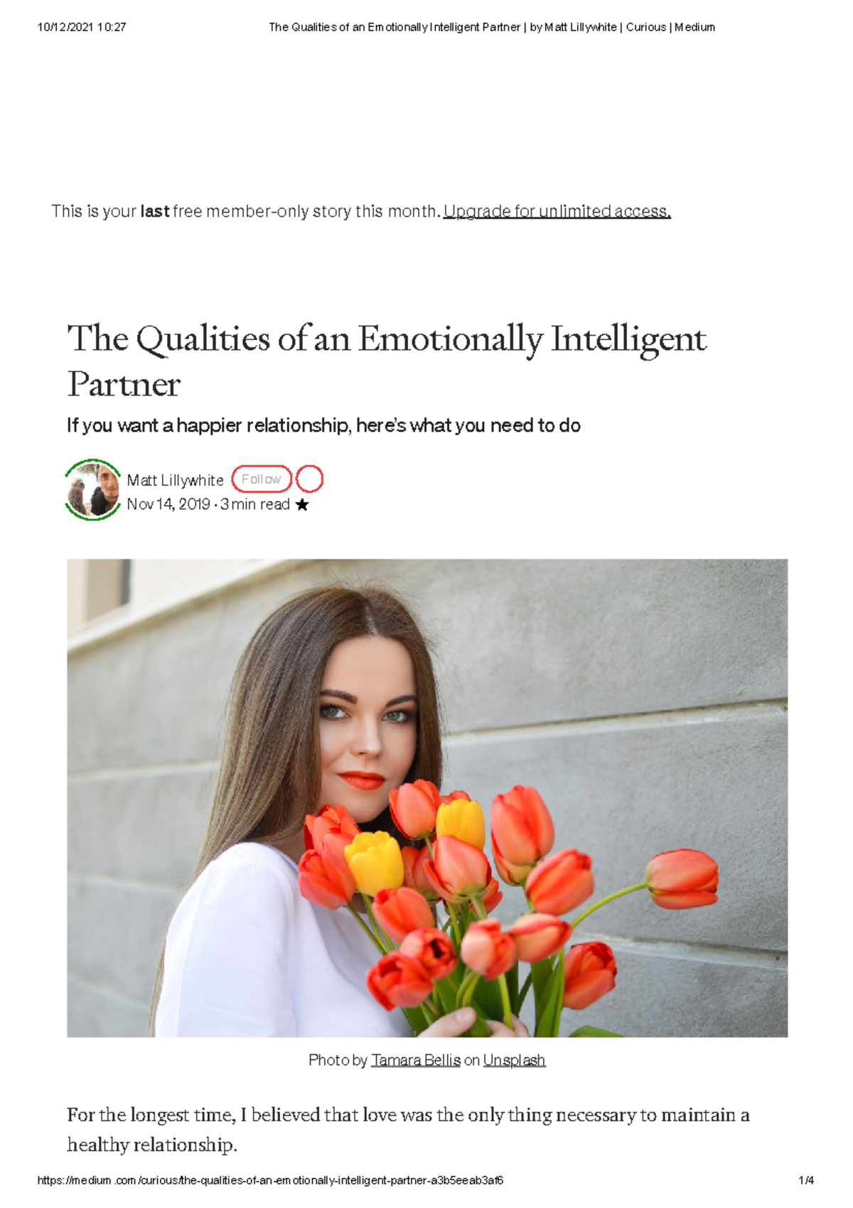 The Qualities of an Emotionally Intelligent Partner by Matt Lillywhite ...