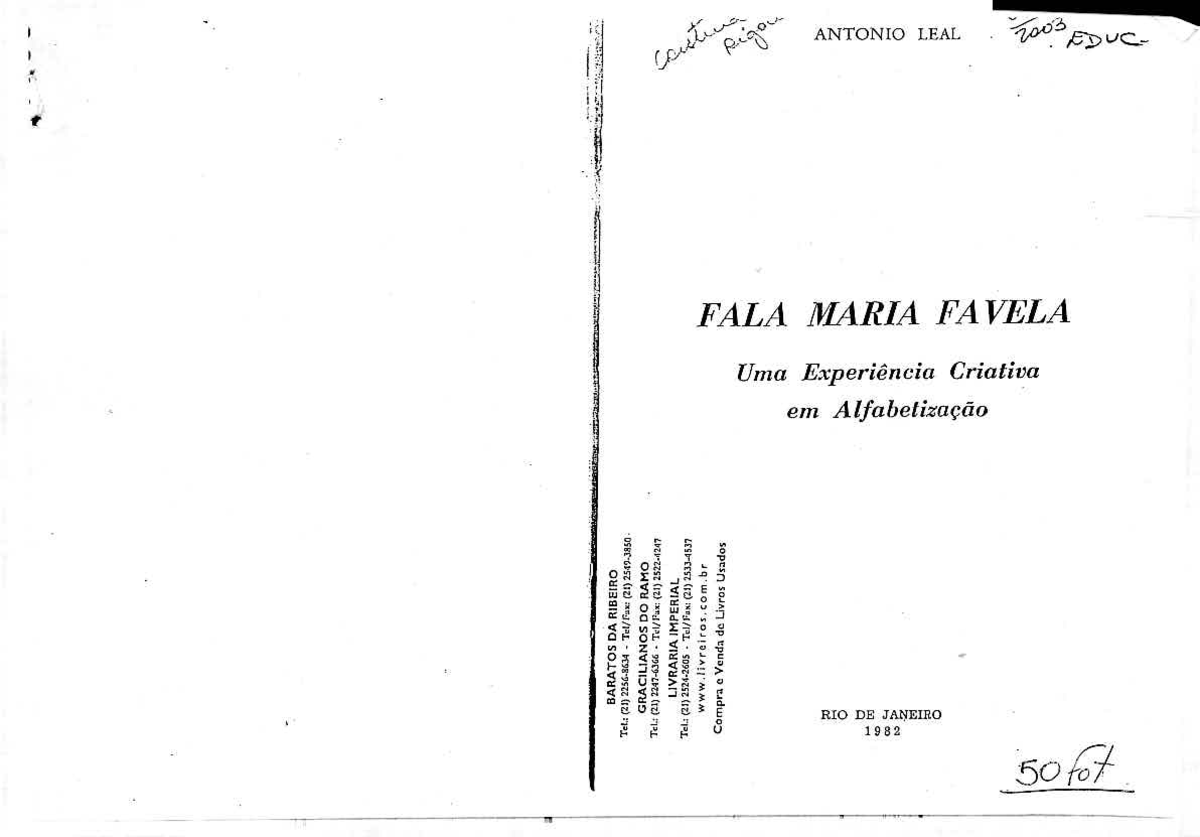 Fala Maria Favela - Texto pdf de la materia - cautification ANTONIO ...