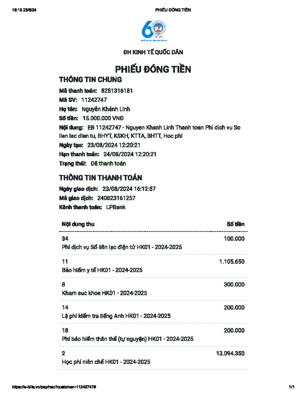 Thanh 1 - well - 16:19 PHIÉU DONG TIEN 6 KÉT MOI TRI THUC VUNG TIONG IA DH KINH TE QUOC DÂN ...