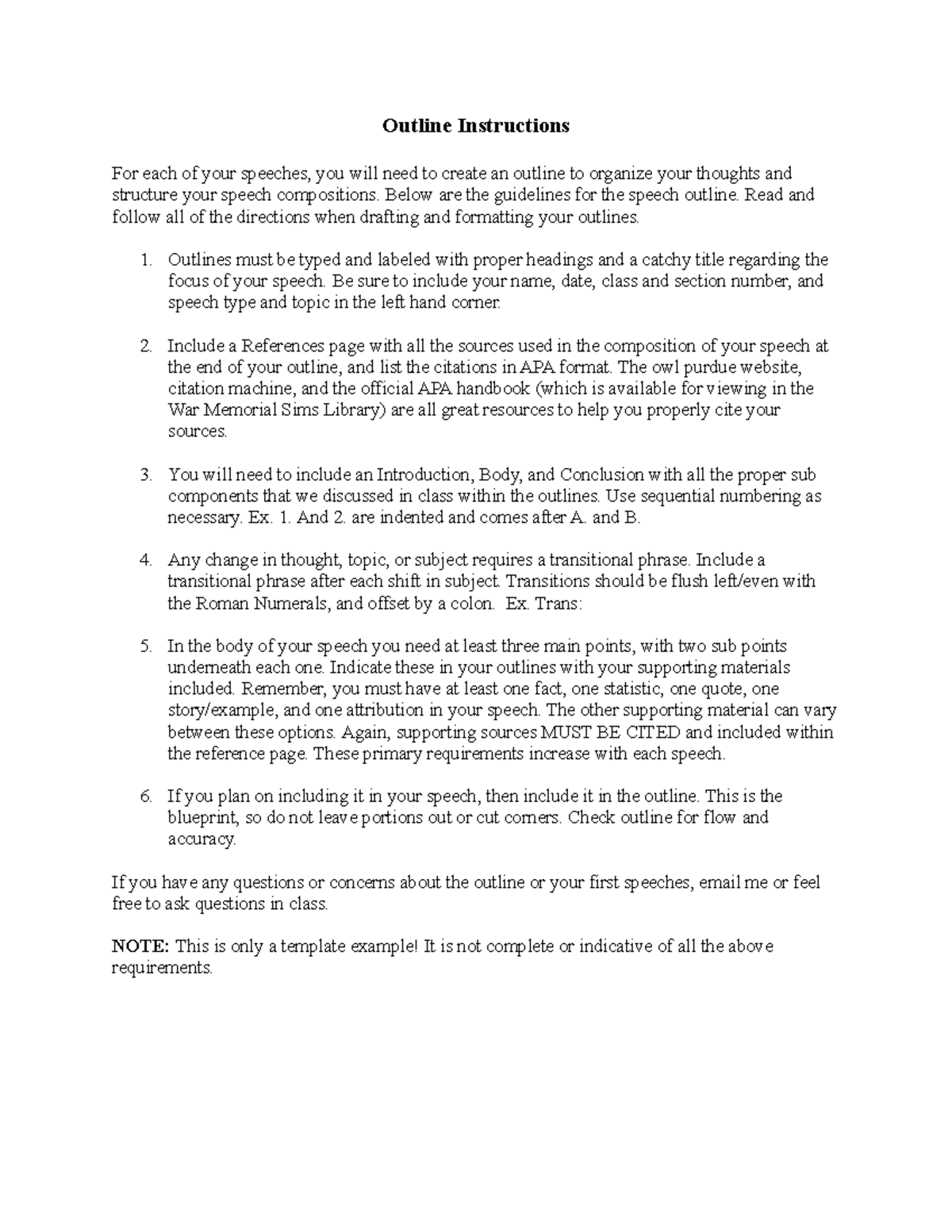 Comm 211 Spring 2018 Revised Outline Instructions - Outline ...