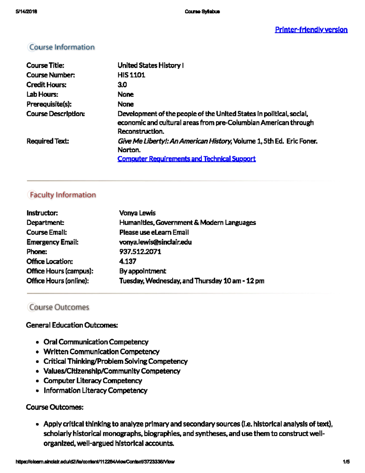 History I Syllabus - HIS 1101 - Studocu