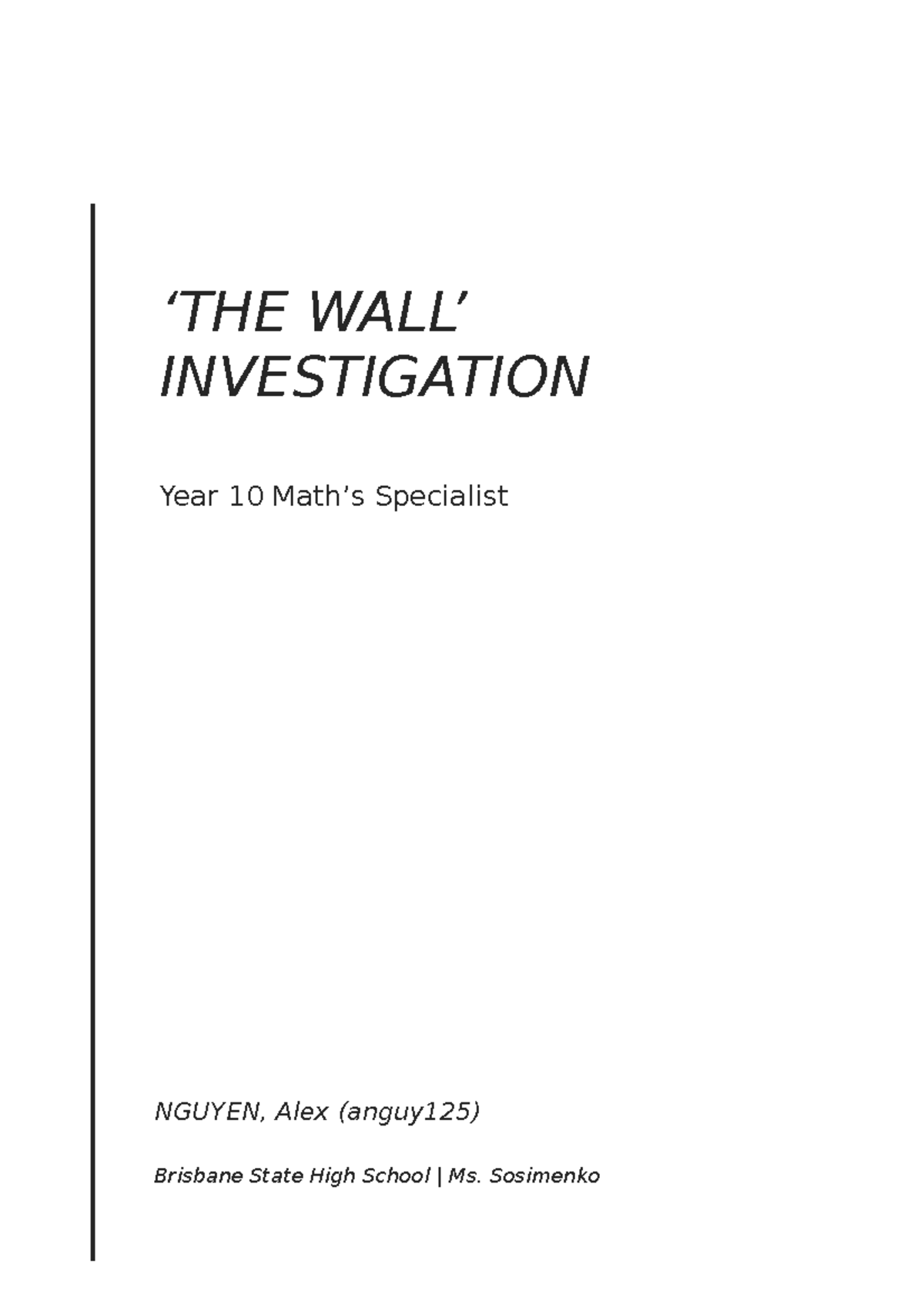 The wall Assignment - AHIS30002 - Unimelb - Studocu