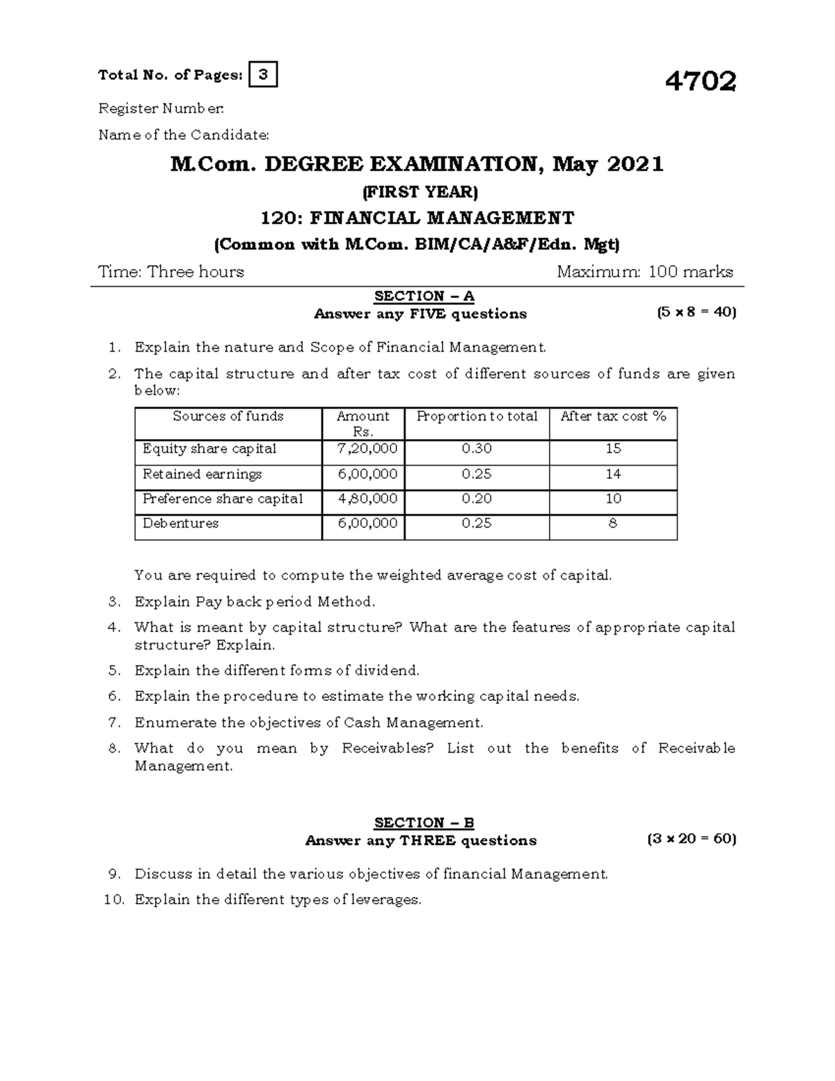 4702 - Note will be provided by Salman sir - Total No. of Pages: 3 4702 ...