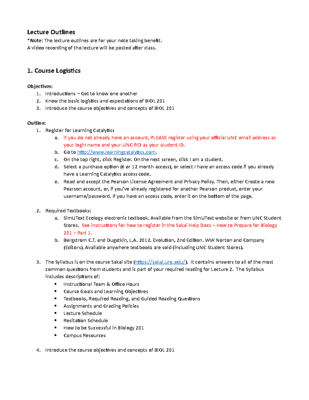 Evolution+Lecture+Outlines+Set+1 - Lecture Outlines *Note: The lecture ...