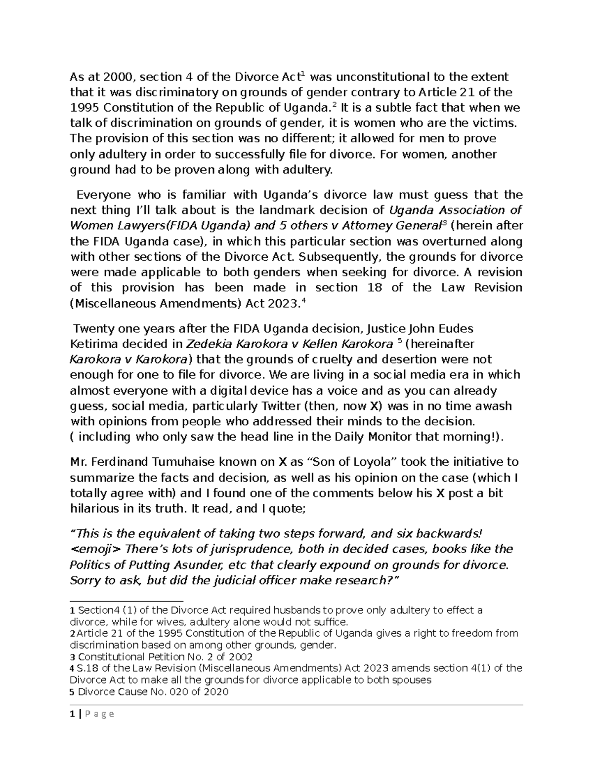 Essay on Cruelty and Desertion as Sole Grounds for Divorce - As at 2000 ...
