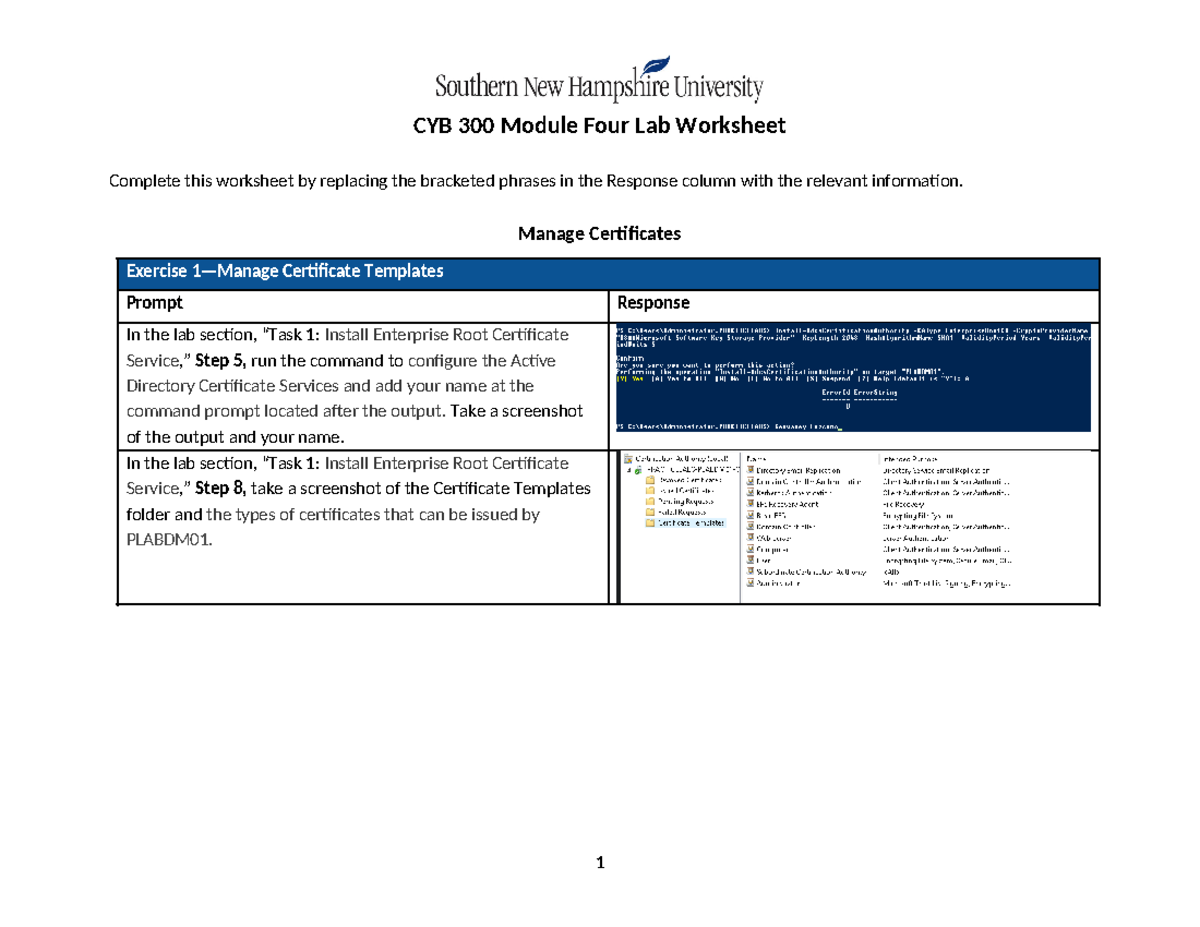 CYB 300 Module Four Lab Worksheet Geovaney Lazcano - CYB 300 Module ...