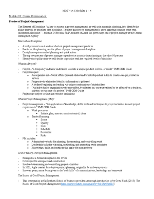 MOT 4143 Module 11 - Lecture notes 11 - MOT 4143 - UTSA - Studocu