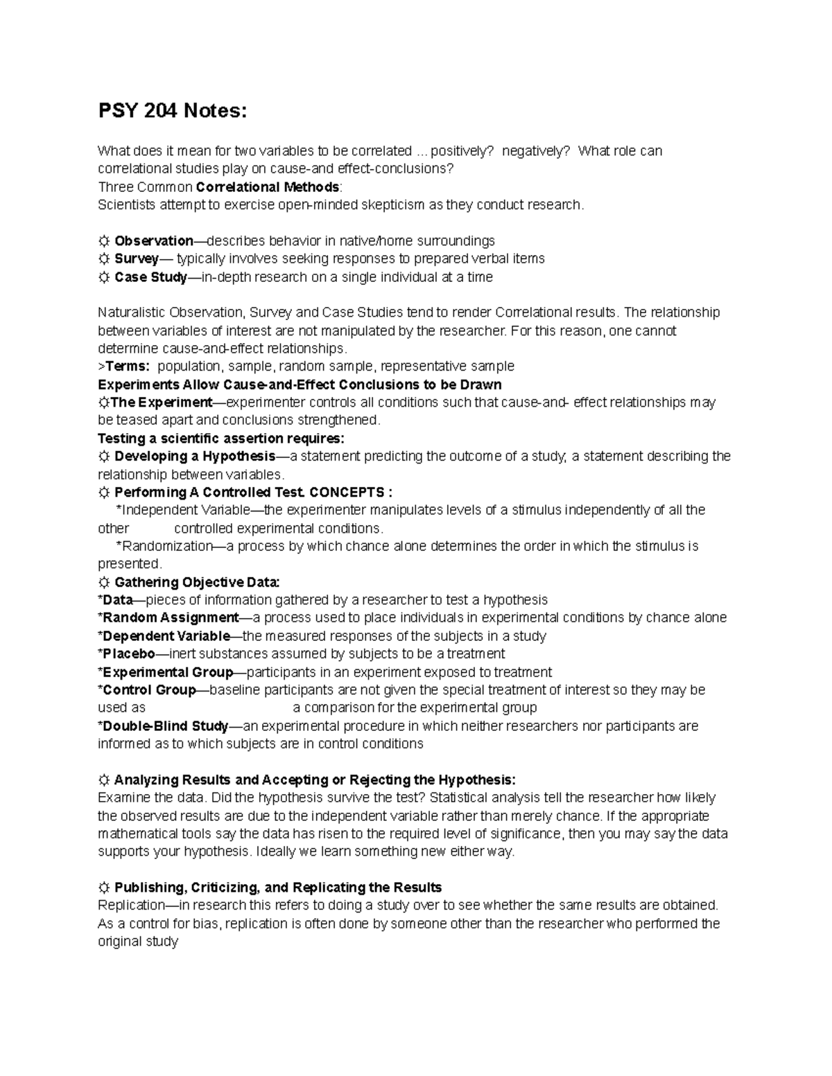 PSY 204 Pt 1 - Instructor is Dr. Cynthia Finley - very content-based ...