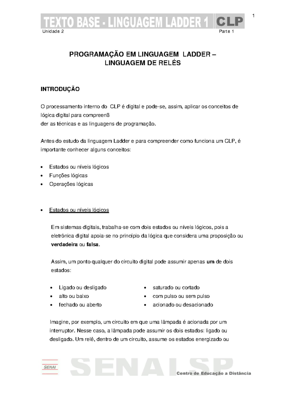 U2 linguagemladder 1 - esquemas ladder - Unidade 2 Part e 1 PROGRAMAÇÃO ...