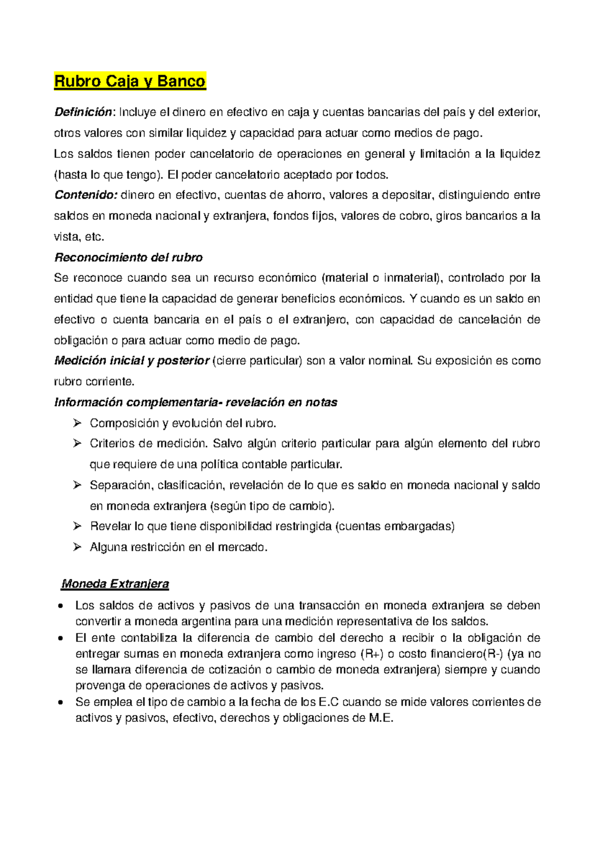 Final - Rubro Caja y Banco Definición: Incluye el dinero en efectivo en ...