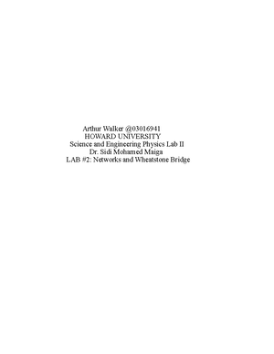 Lab #8 Refraction - Work - Arthur Walker @ HOWARD UNIVERSITY Science ...