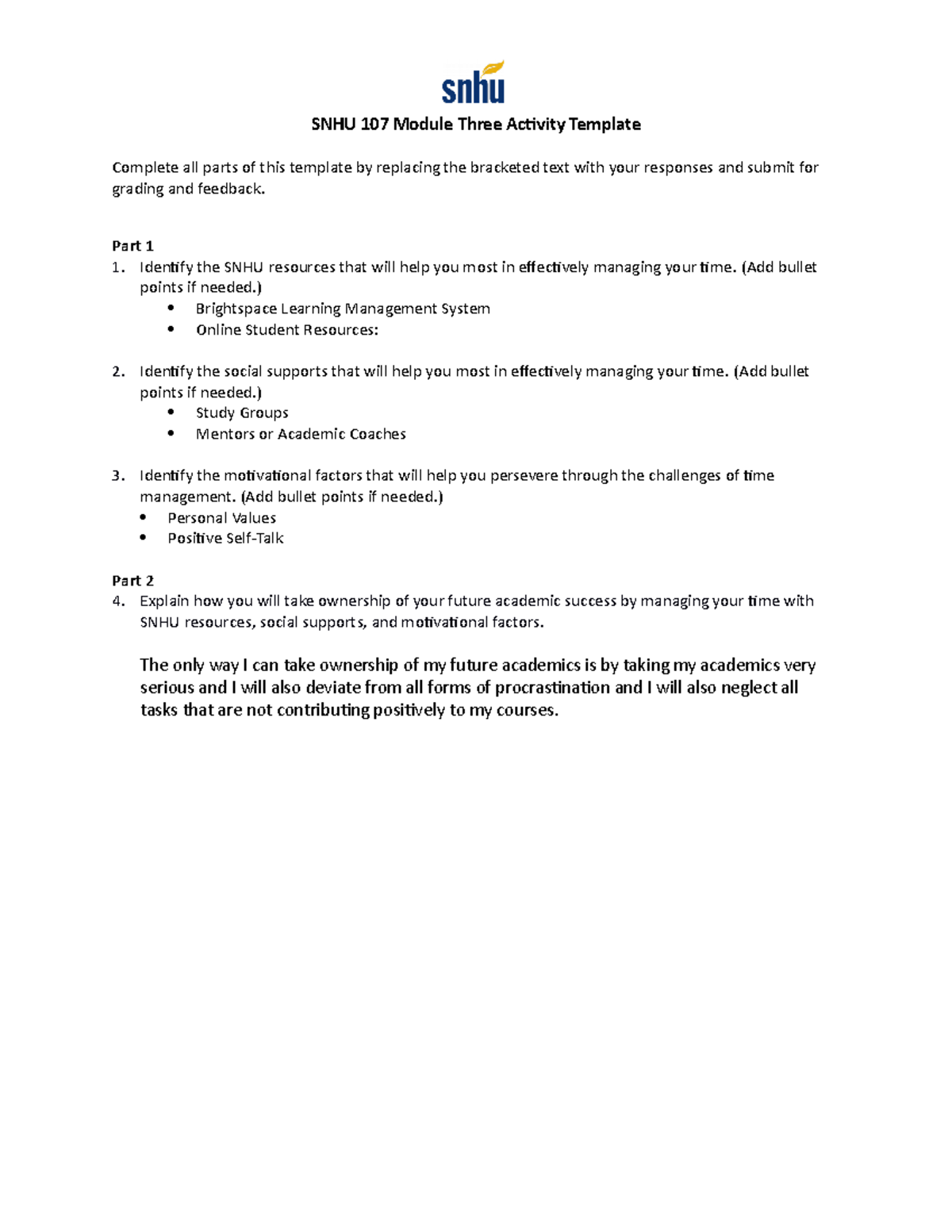Wolfee module 3 - tescrw - SNHU 107 Module Three Activity Template ...
