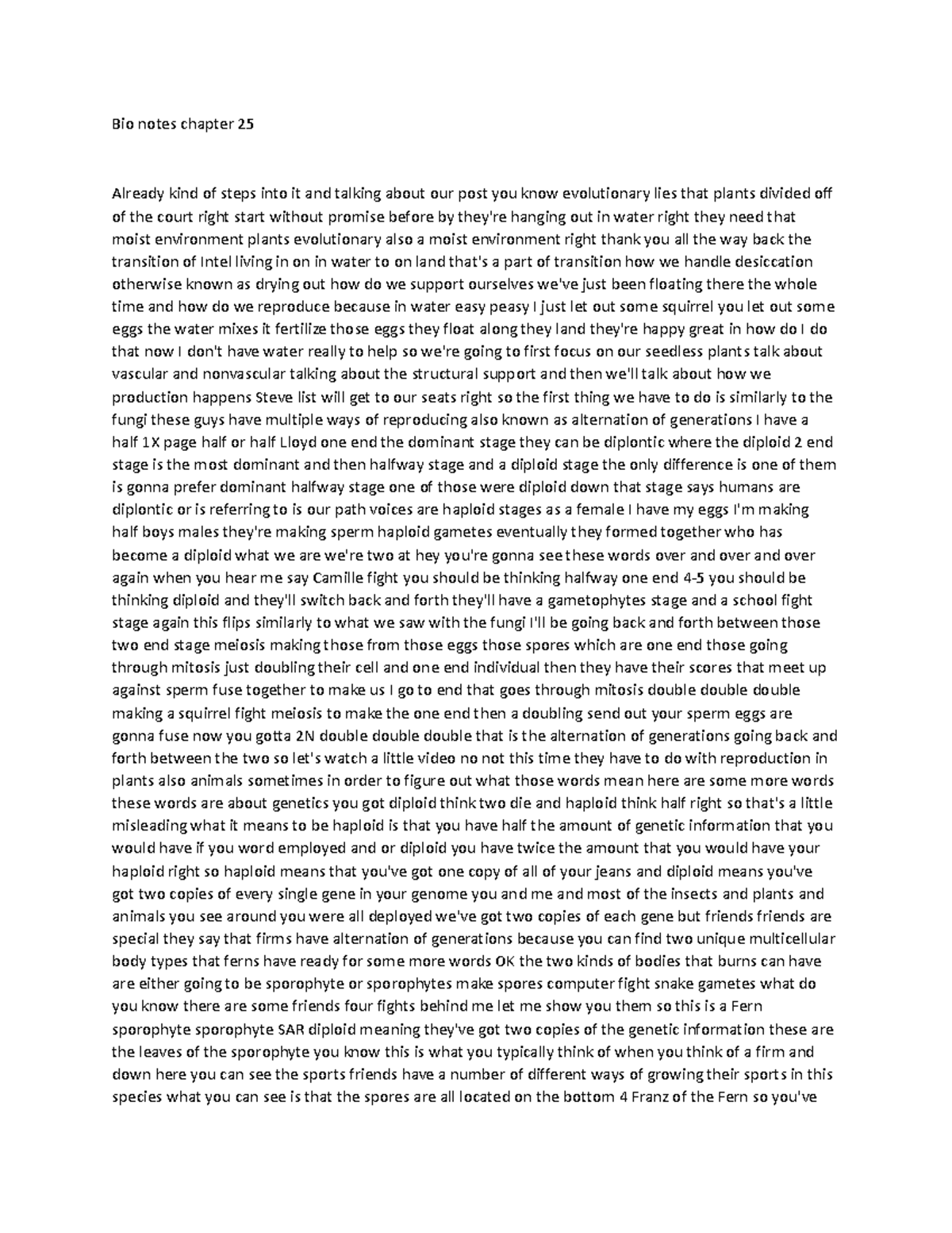 Bio notes chapter 25 - n/a - Bio notes chapter 25 Already kind of steps ...