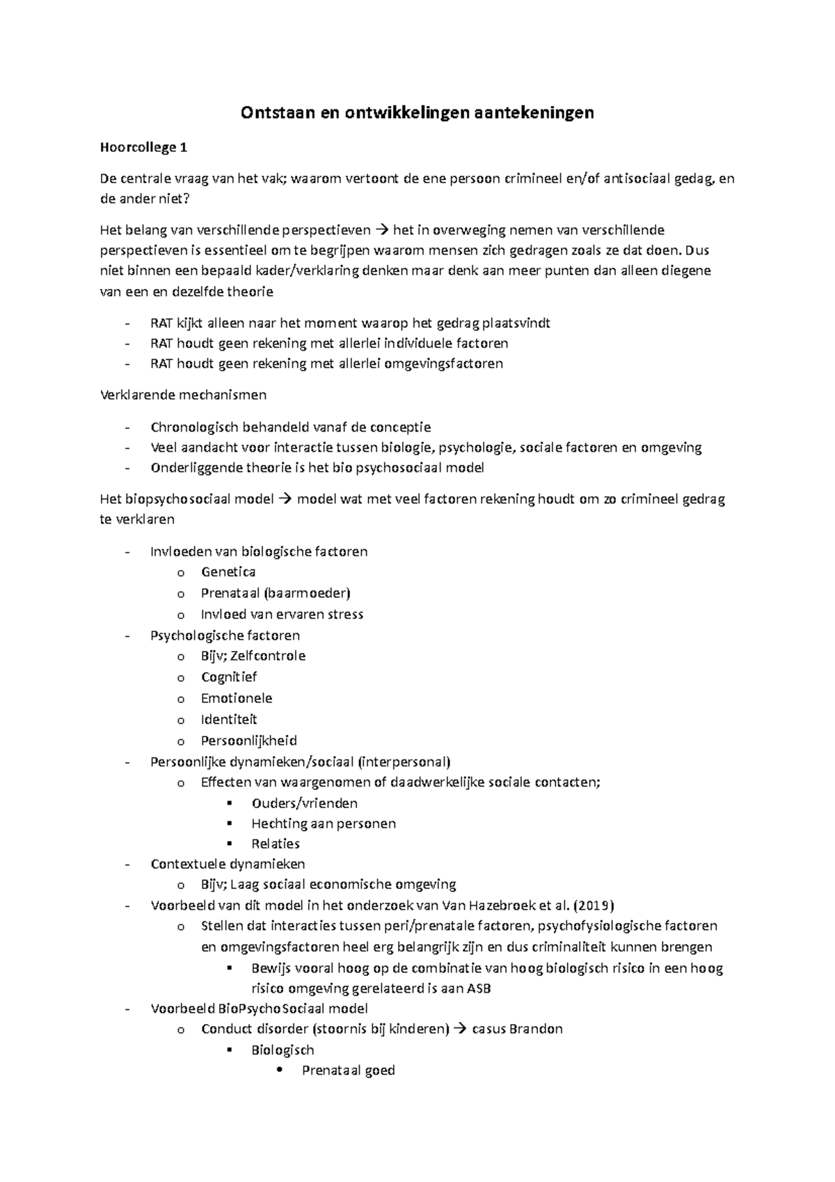 Ontstaan en ontwikkelingen aantekeningen (automatisch hersteld ...