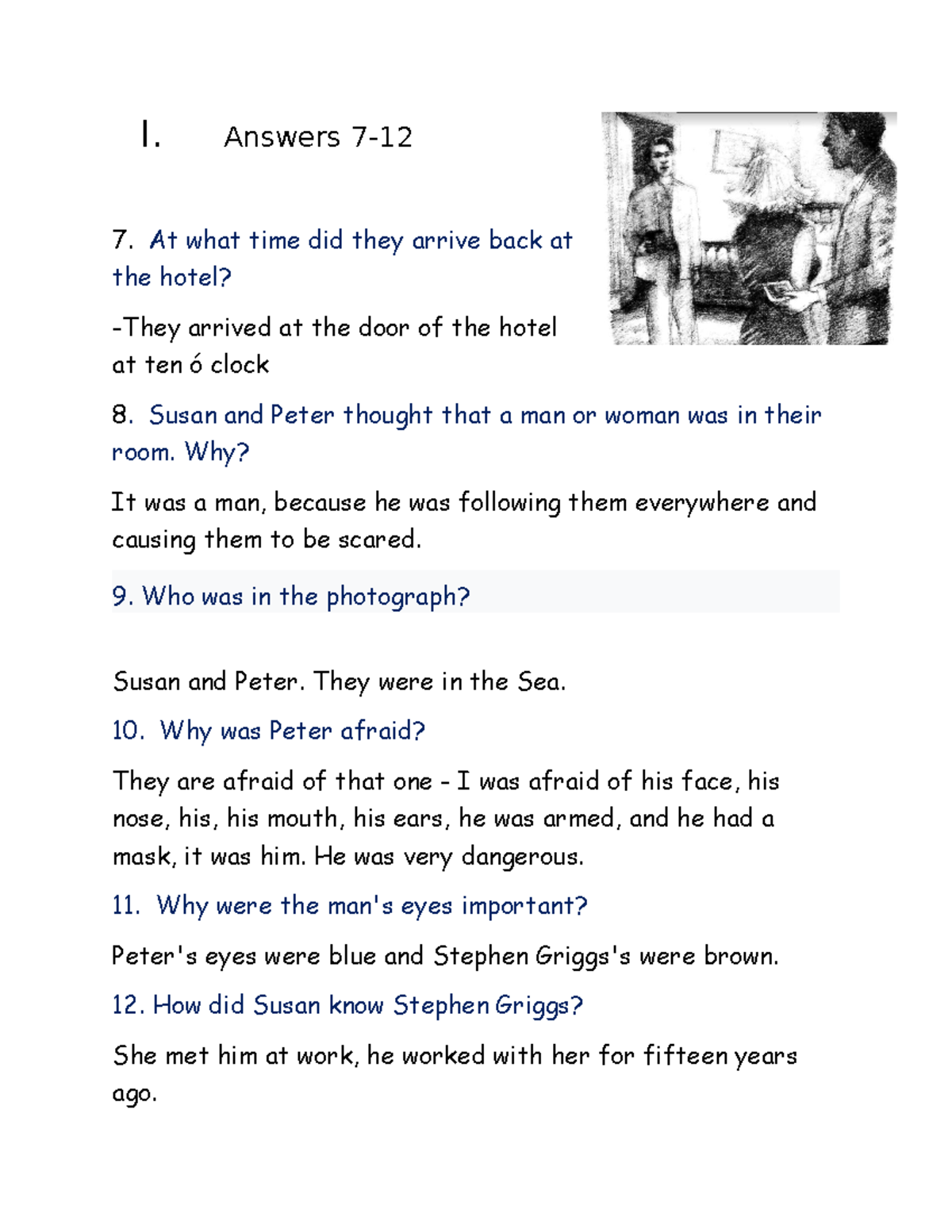 BOOK2 - resuelto - I. Answers 7- At what time did they arrive back at ...