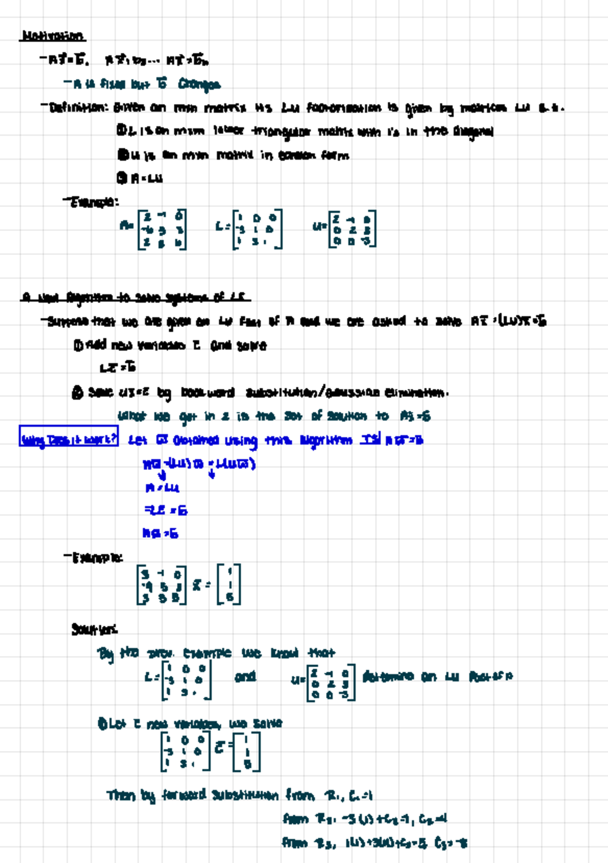 Introduction To Linear Algebra LU Factorization - Motivation AX = 5, AX ...