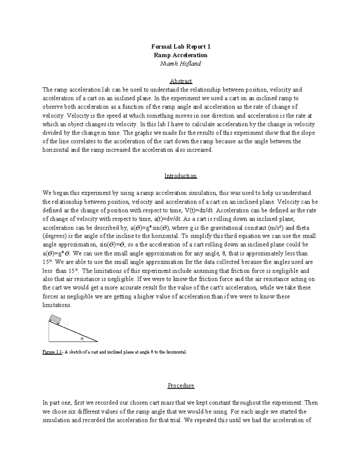 Formal Lab Report 1 (final draft) - Formal Lab Report 1 Ramp ...