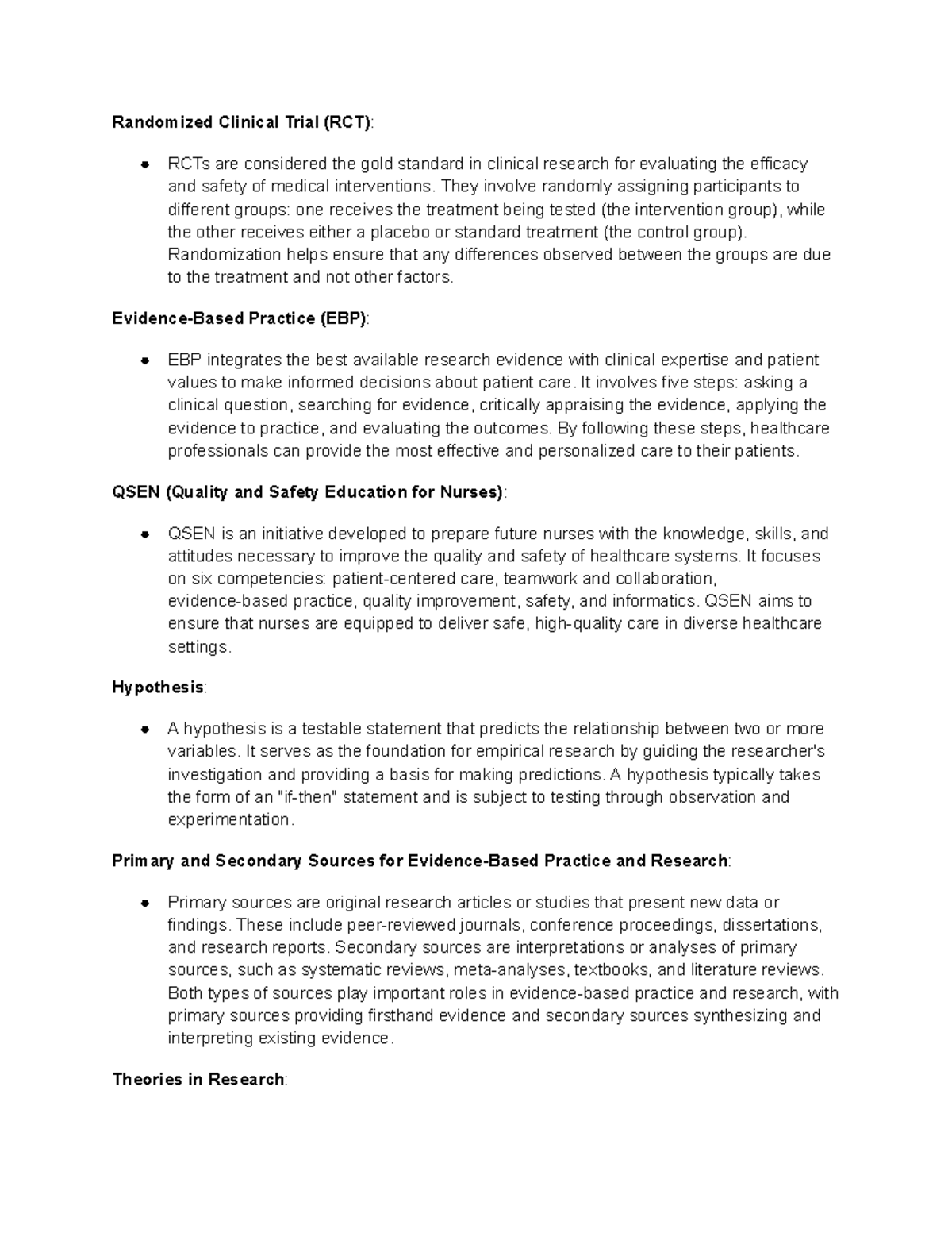 Research and evidence based practice exam 1 - Randomized Clinical Trial ...