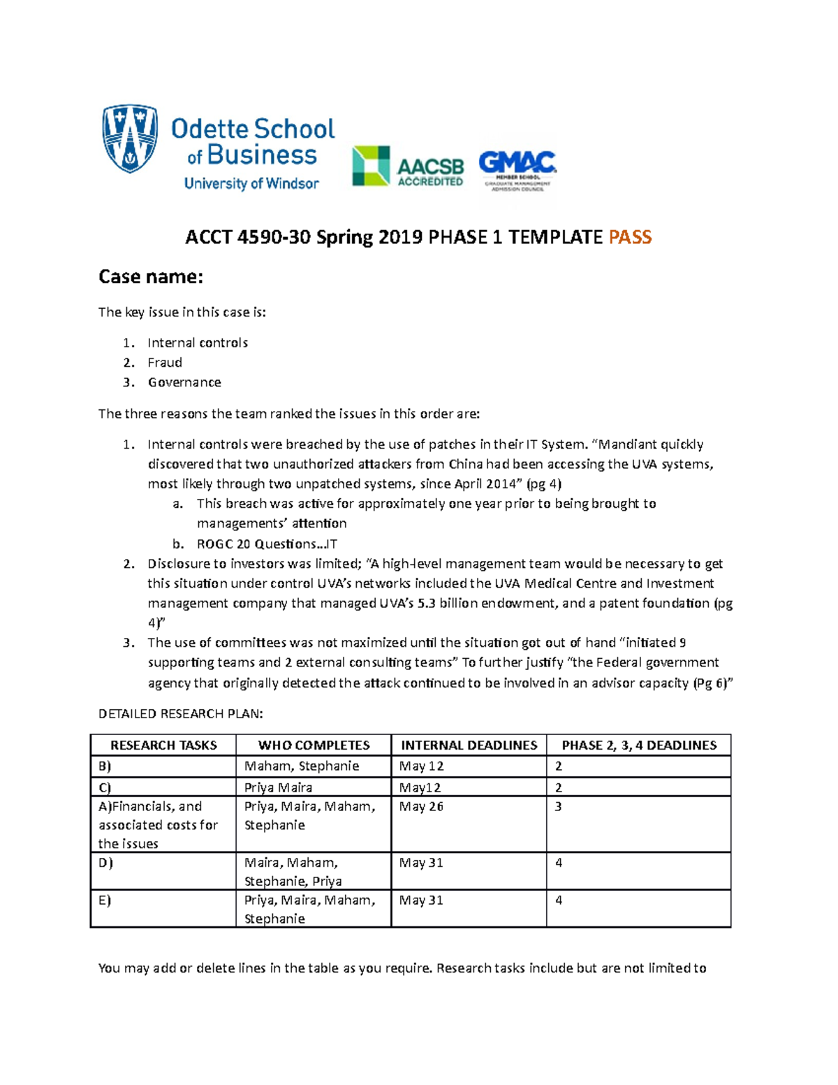 Phase 1 Phoenix Pass - practice material for each chapter - ACCT 4590 ...