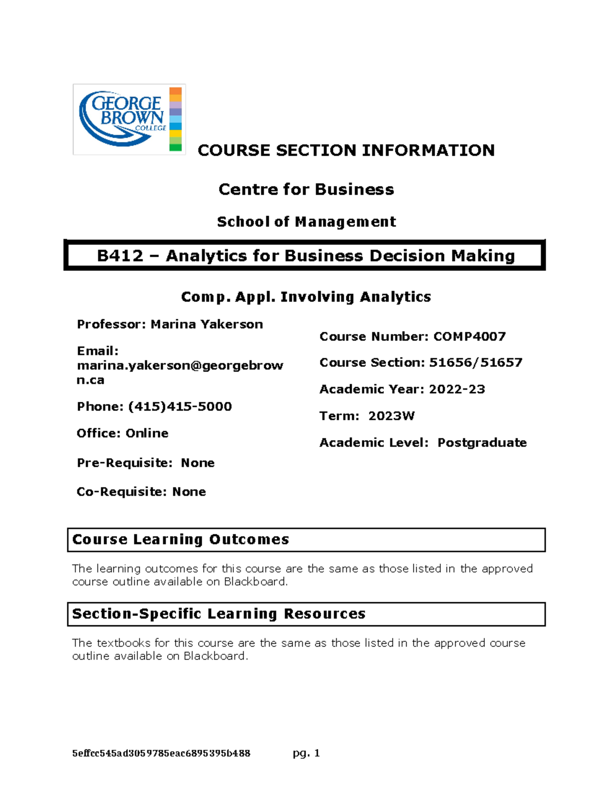 COMP4007 - Comp. Appl. Involving Analytics (B412) - Winter 2023 ...