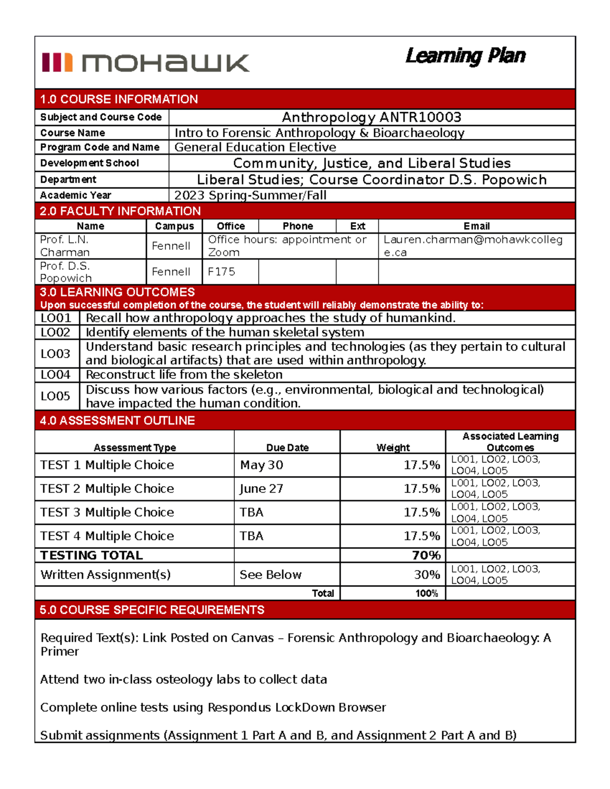 Forensic Learning PLAN Spring-Summer 2023 Tuesday - Learning Plan 1 ...