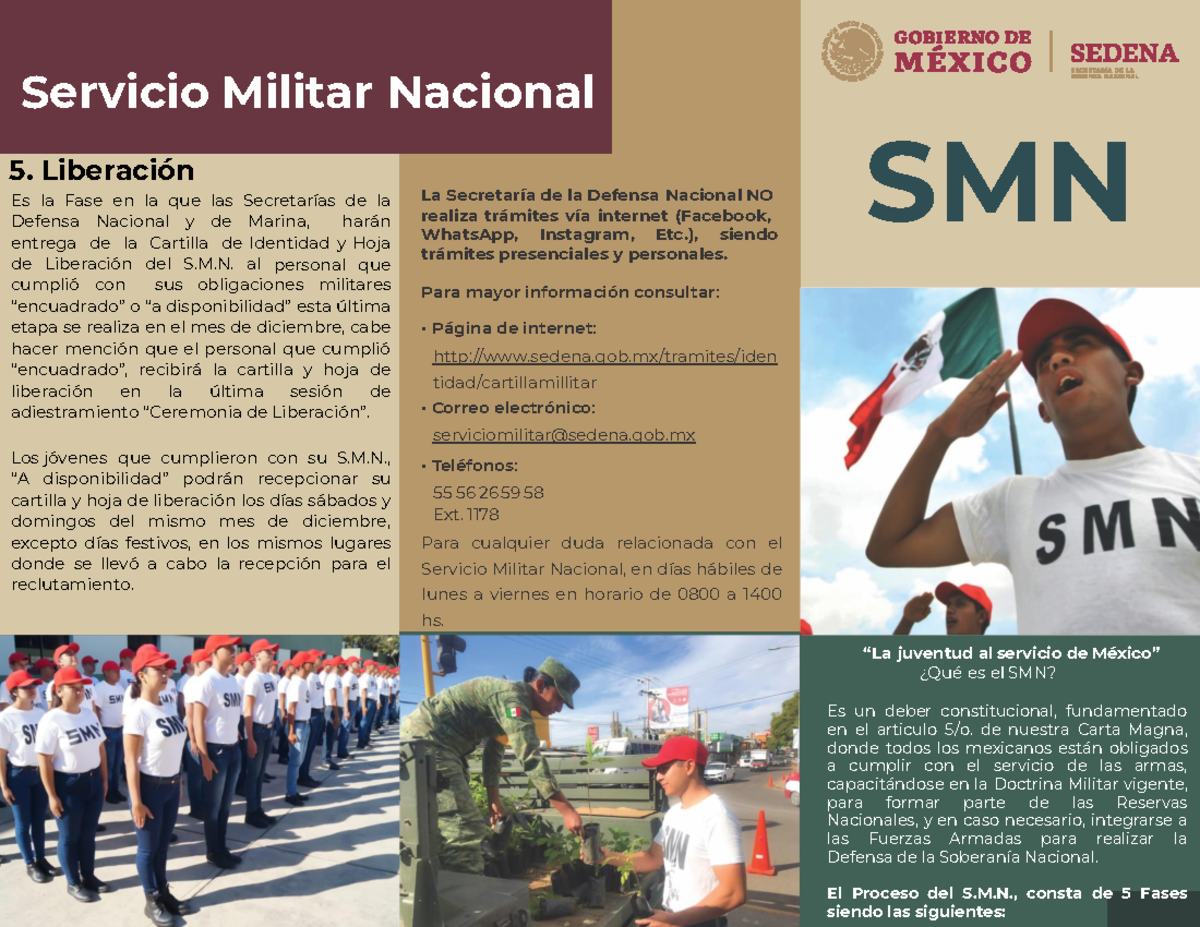 Tri ptico de las fases del proceso SMN - Servicio Militar Nacional SMN ...