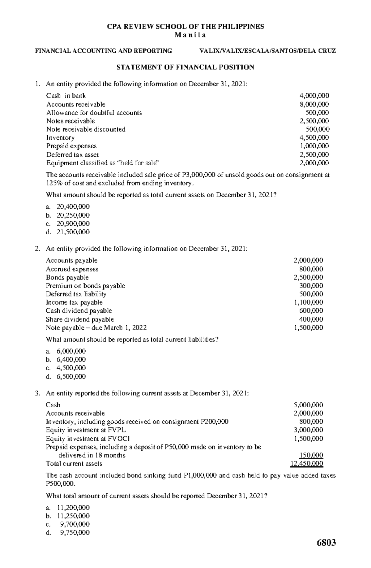Reviewed Financial Statements