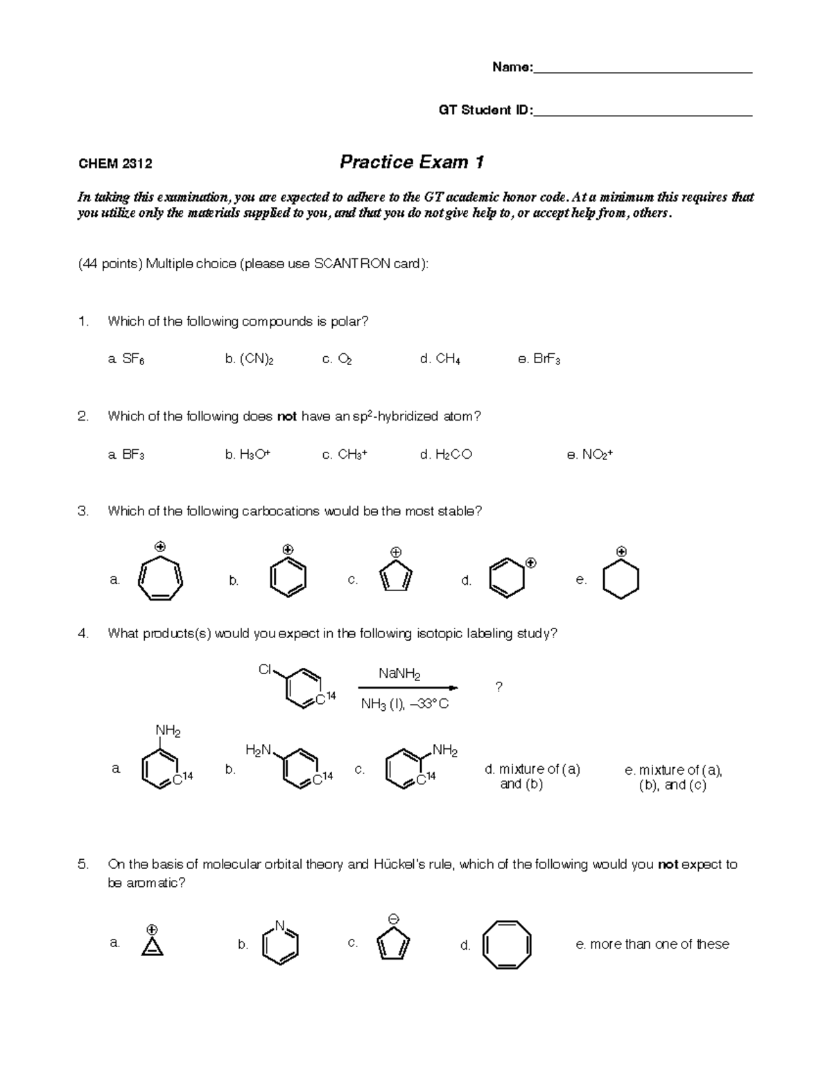 Exam 1 Questions - Name:_____________________________ GT Student ID
