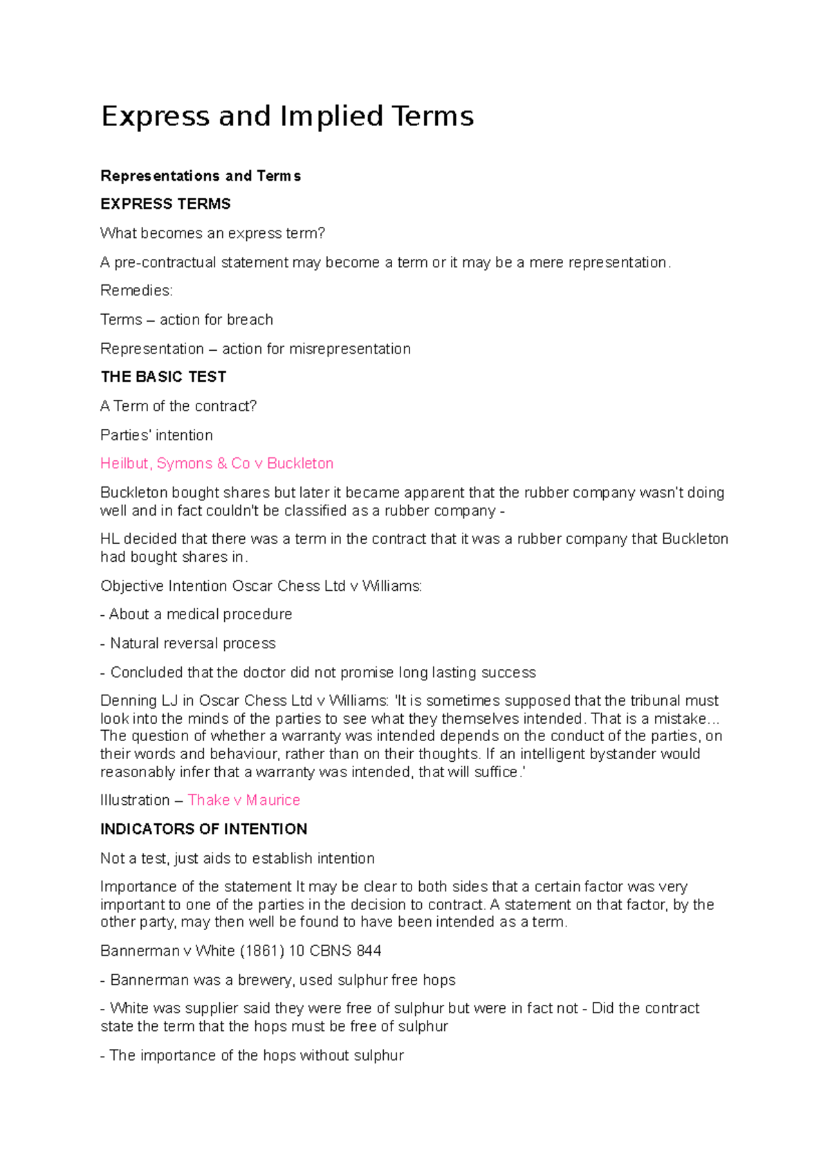 Express and Implied Terms Lecture 6 - Express and Implied Terms Representations and Terms ...