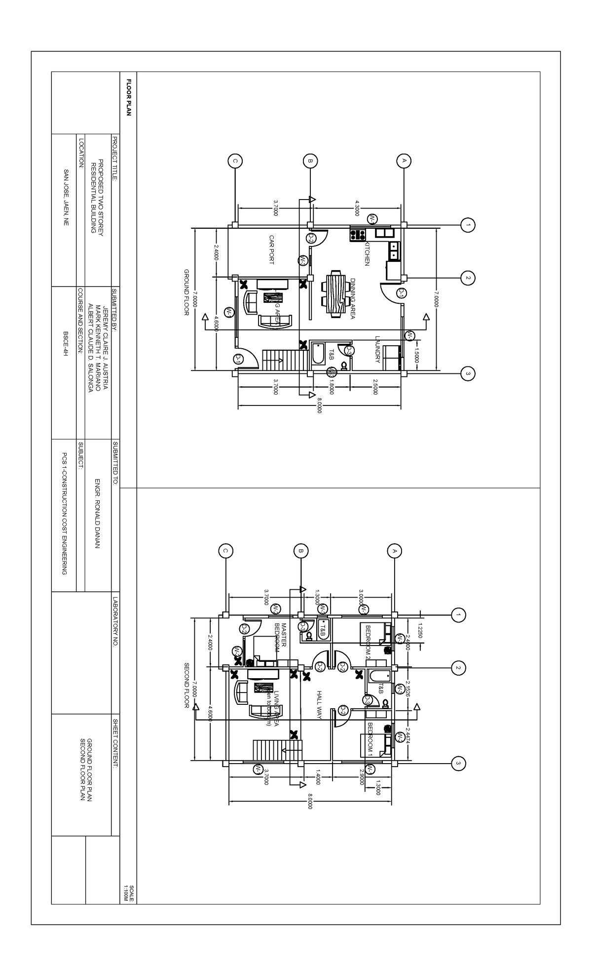 Floor Plan for Proposed Two Storey Residential Building - Studocu