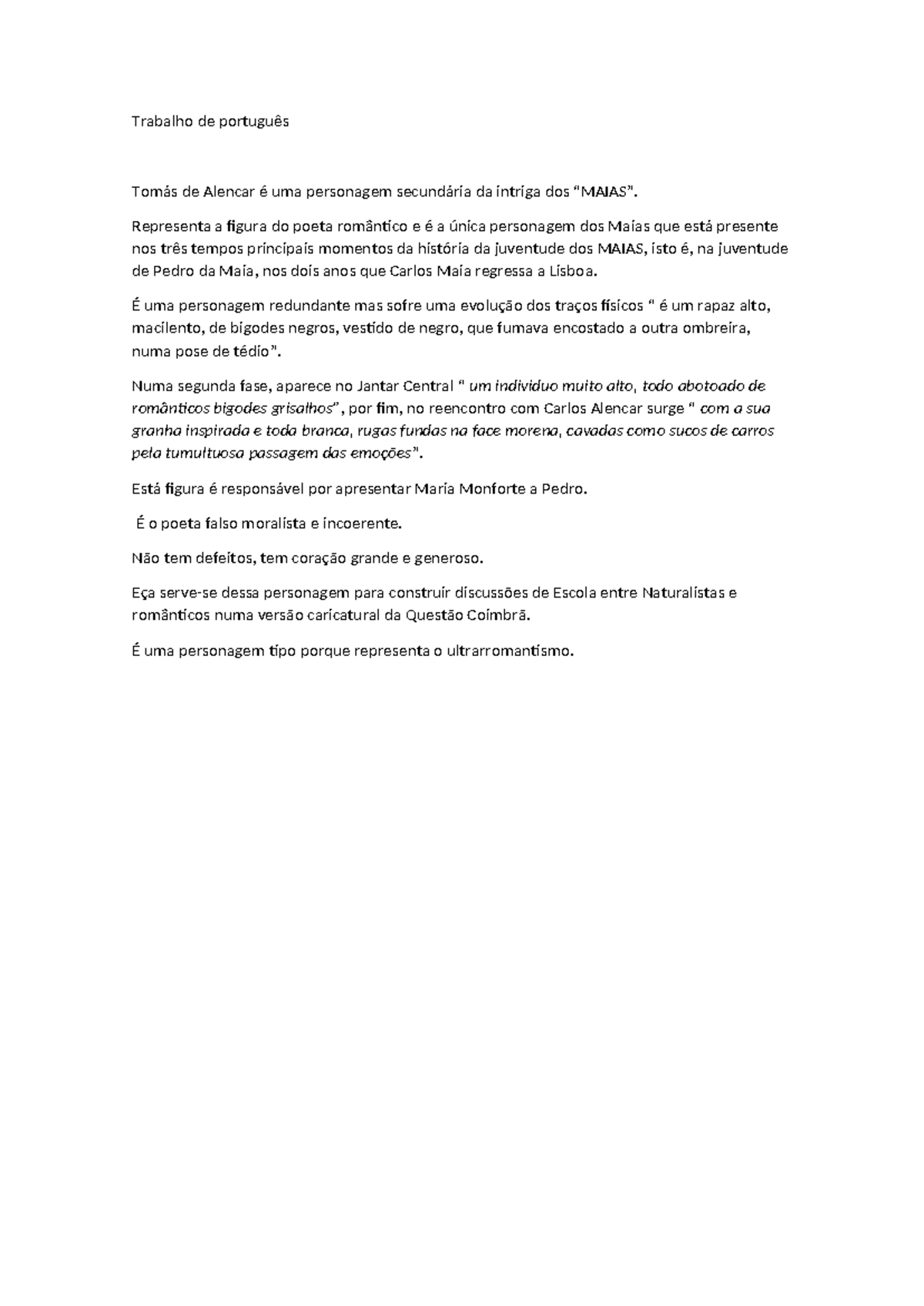 Trabalho de português Maias Craft e Alencar - Trabalho de português ...