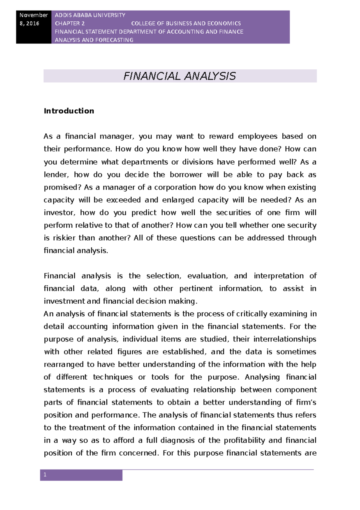 Financial Statement Forecasting-1 - 8, 2016 CHAPTER 2 COLLEGE OF ...
