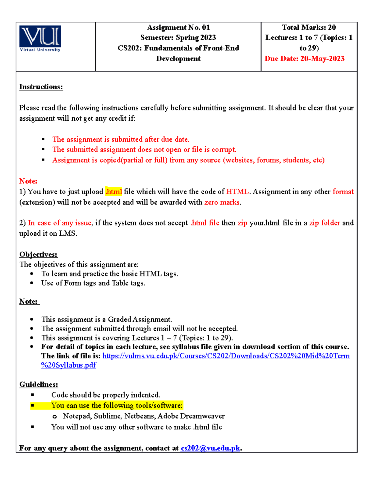 Assignment 1 CS202 - easy vro - all cs books - VU - Studocu