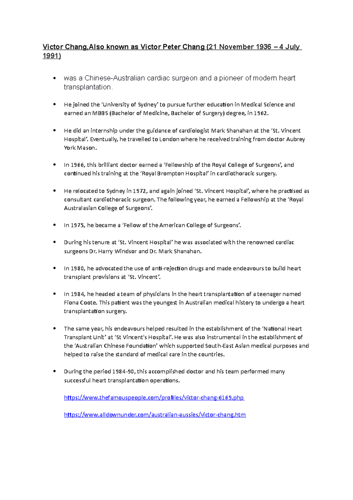 Vicotr chang - notes - Victor Chang,Also known as Victor Peter Chang ...