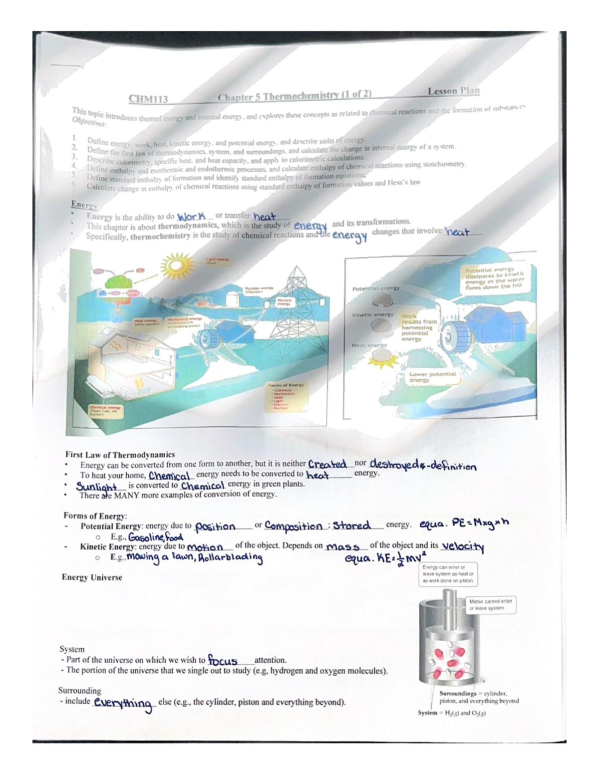 Chapter 5 Thermochemistry (1 of 2) - CHM-113 - Studocu