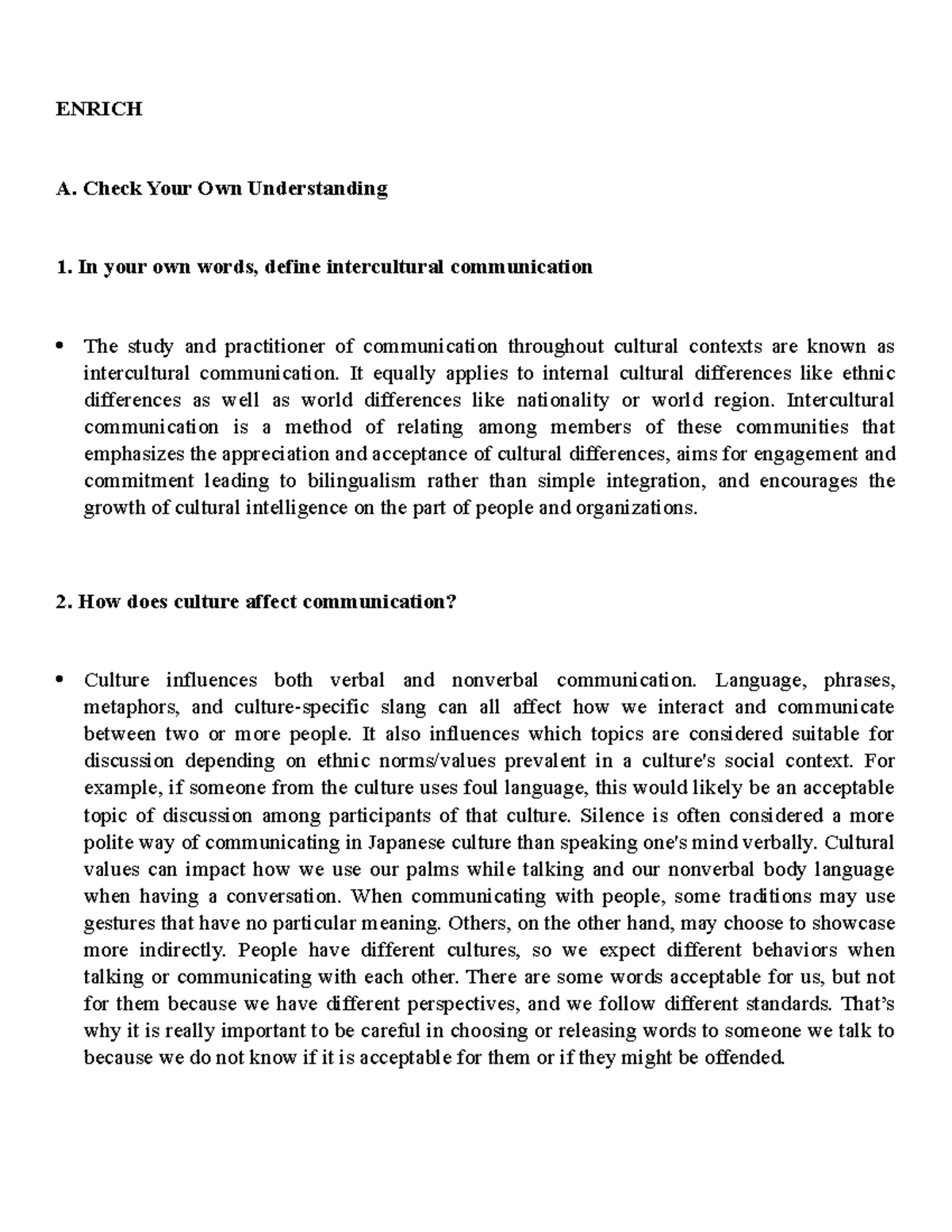 Purpo COM PG. 16-19 - This can help students - ENRICH A. Check Your Own ...