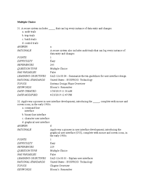 Chapter 05 Data and Process Modeling MCQ - Multiple Choice In data and process modeling, a(n ...