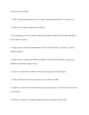 Intro to music answers - . 1. In musical compositions, a theme is: A ...